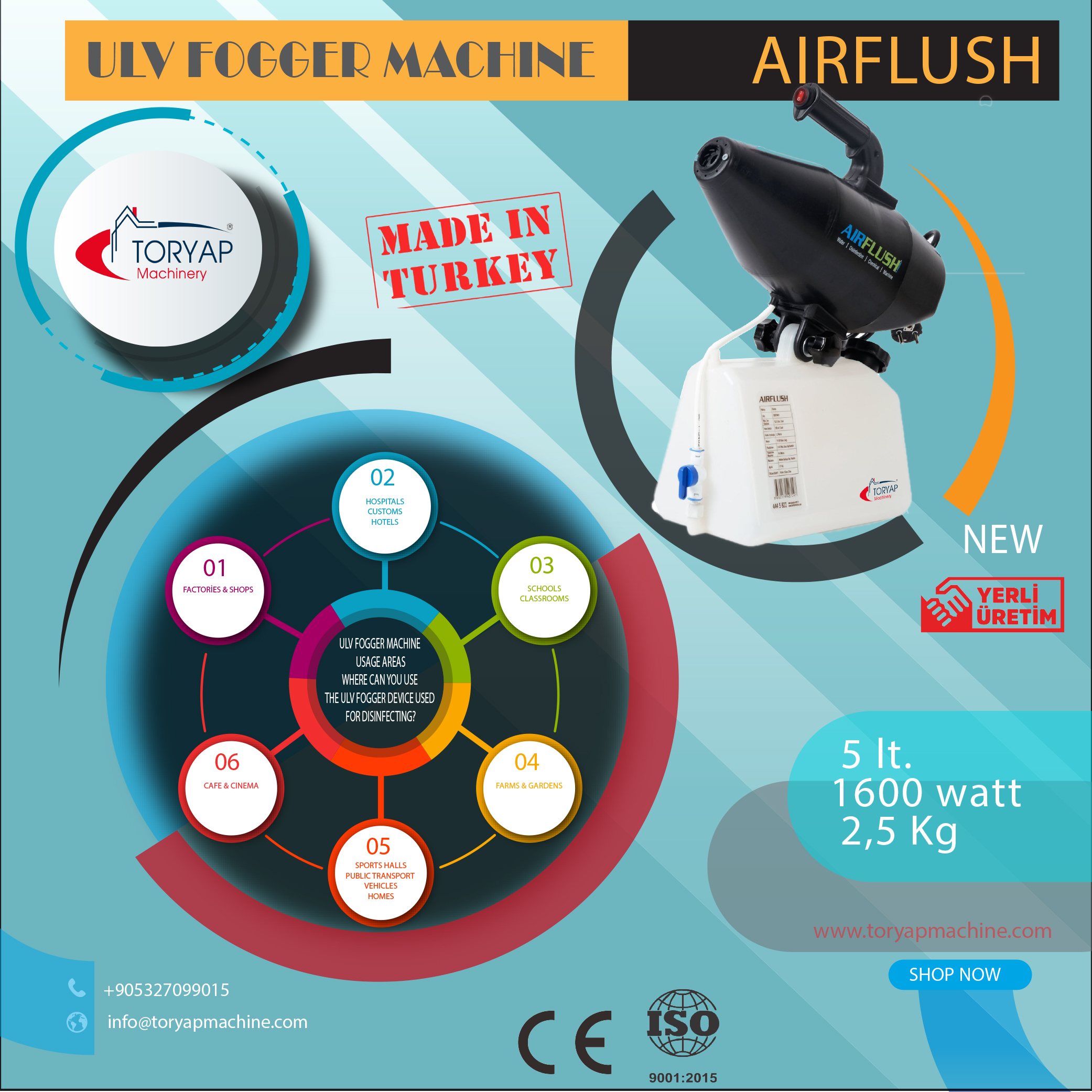 AIRFLUSH ULV 1600 FOGGER MACHINE - toryapmachine.com